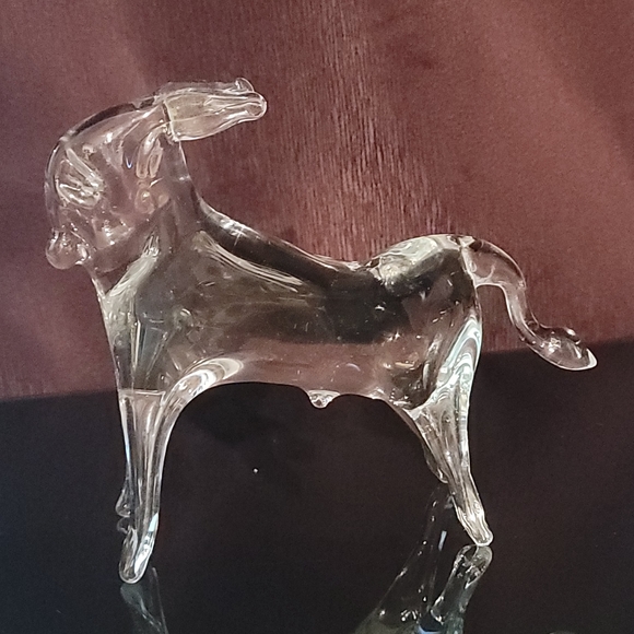 Pilgrim Art Glass | Accents | Clear Crystal Donkey From Pilgrim Art ...